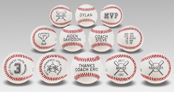 Set of 12 Custom Baseballs Team Discount - Etsy