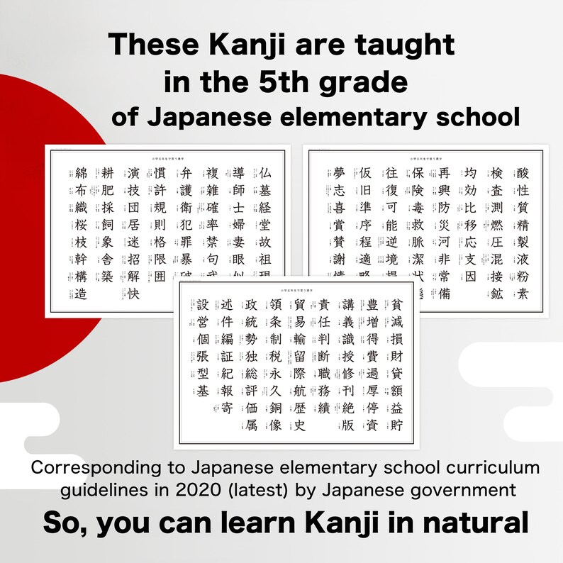 Japanese Kanji [ 5th Grade ] Posters and Worksheets for Japanese ...