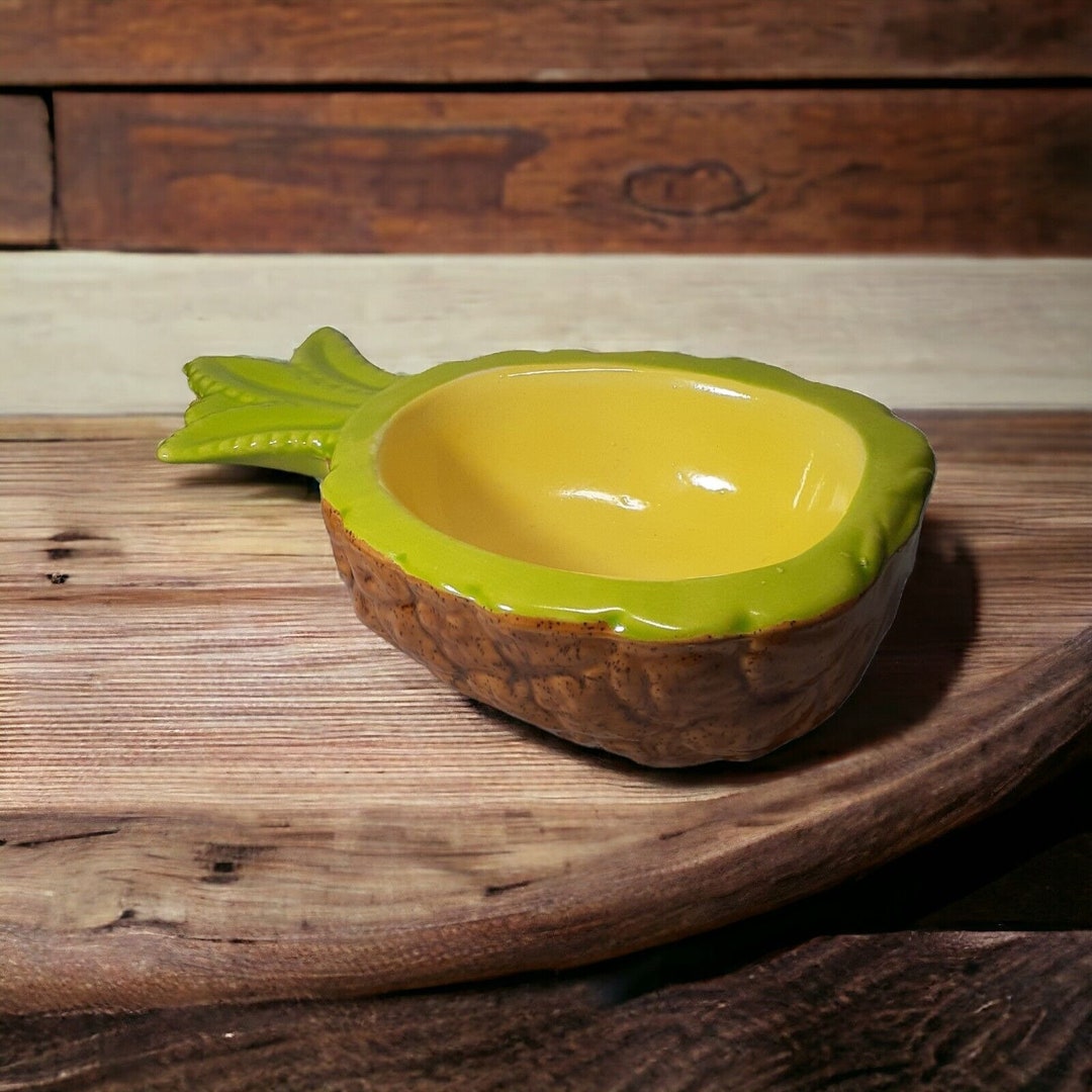 Studio Art Pottery Signed OU13 Hawaiian Tiki Bar Deco Pineapple Bowl 9 ...