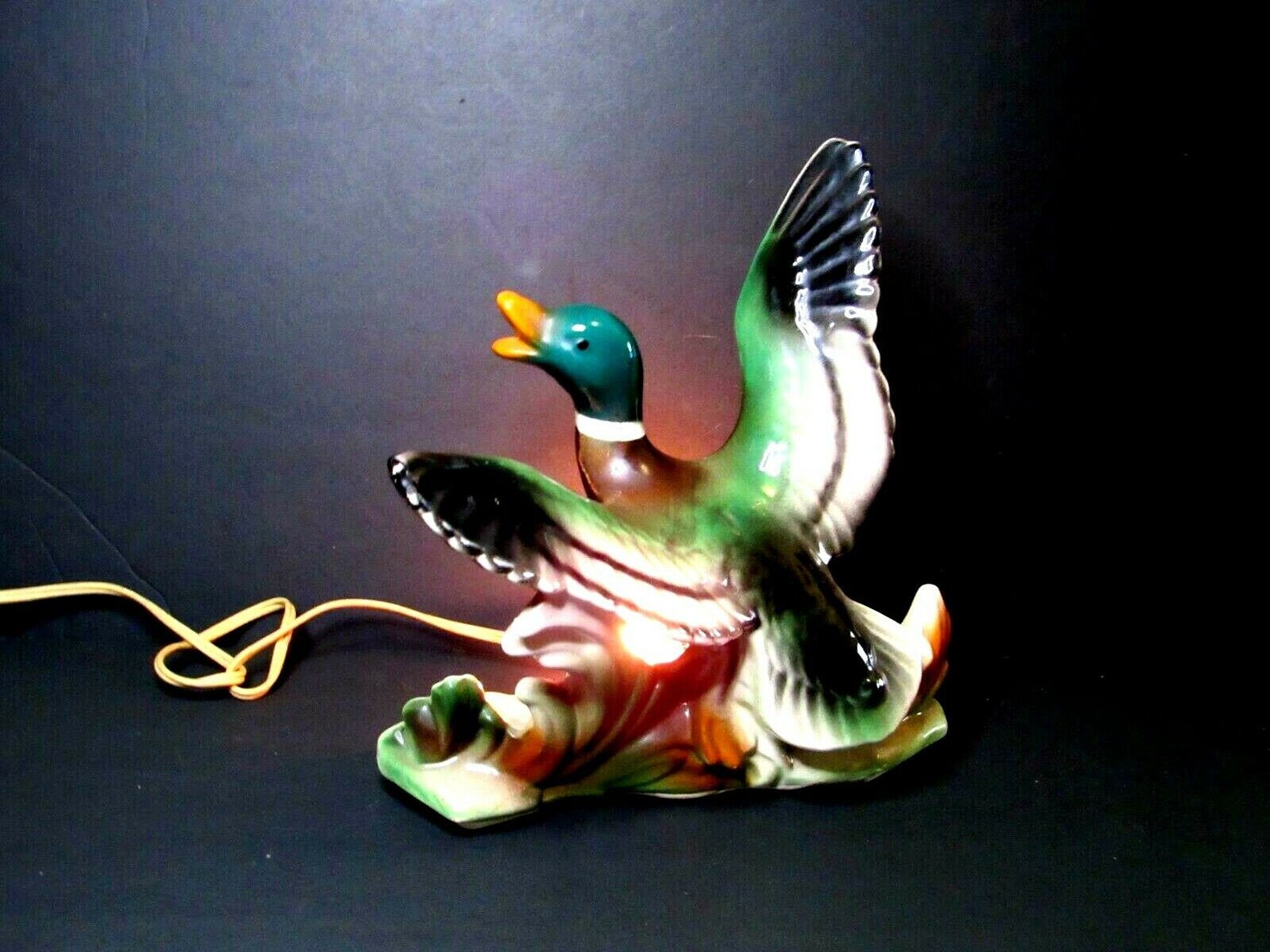 Vtg Mallard Duck Ceramic Lamp Ambience Night Light 1959 Lane Ca Pottery ...