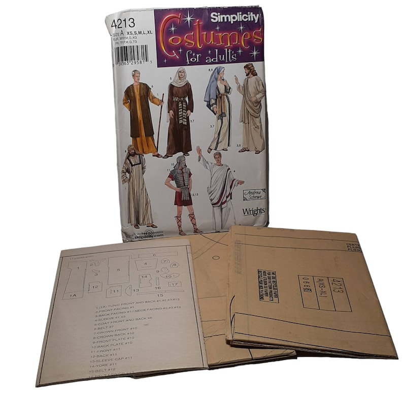 Simplicity 4213 Costume Pattern Easter Shepherd Armor Helmet Toga LARP ...