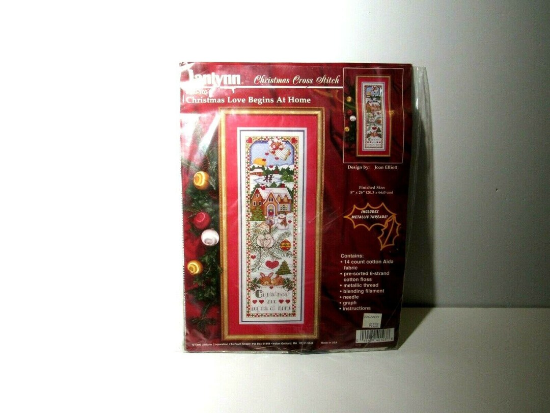 Janlynn Christmas Cross Stitch Kit #140-103 Love Begins at Home (opened ...