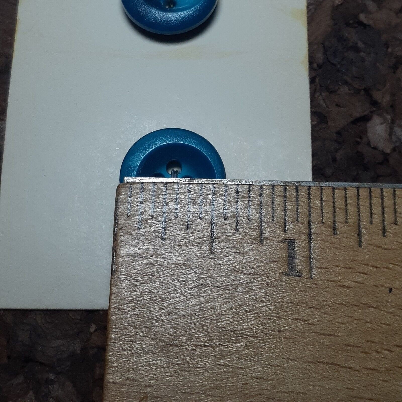 Vintage Streamline Buttons Dark Teal Blue 4 Hole 2 on the Card 1/2 ...