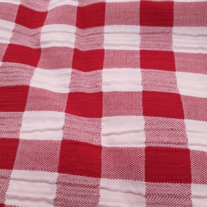 Polyester Sewing Fabric Picnic Plaid Print Stretch Gauze for Fashion 2. ...