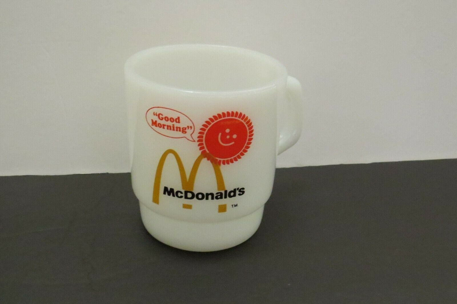 Mcdonalds Coffee Mug Set Good Morning 2 Milk Glass Cup Anchor - Etsy