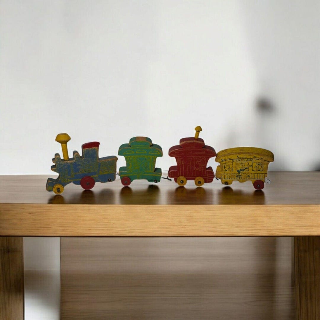 1950s 4 Piece Wooden Disneyland Toy Train Strombecker Casey Jr ...