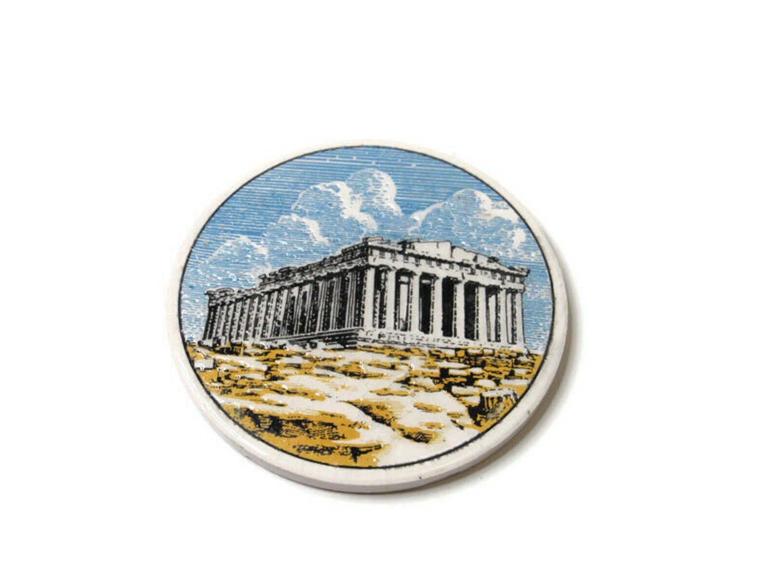 Greek Tile Coasters Souvenir Greece Parthenon Greek Ship Lot - Etsy