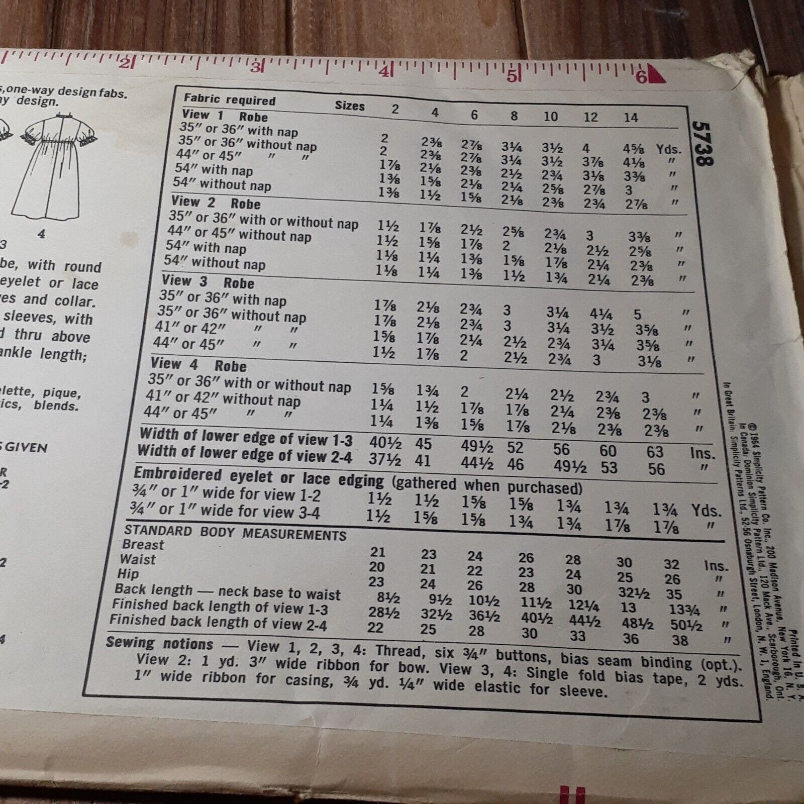Vintage Simplicity 5738 Sewing Pattern Girl Size 8 Robe Two Lengths ...