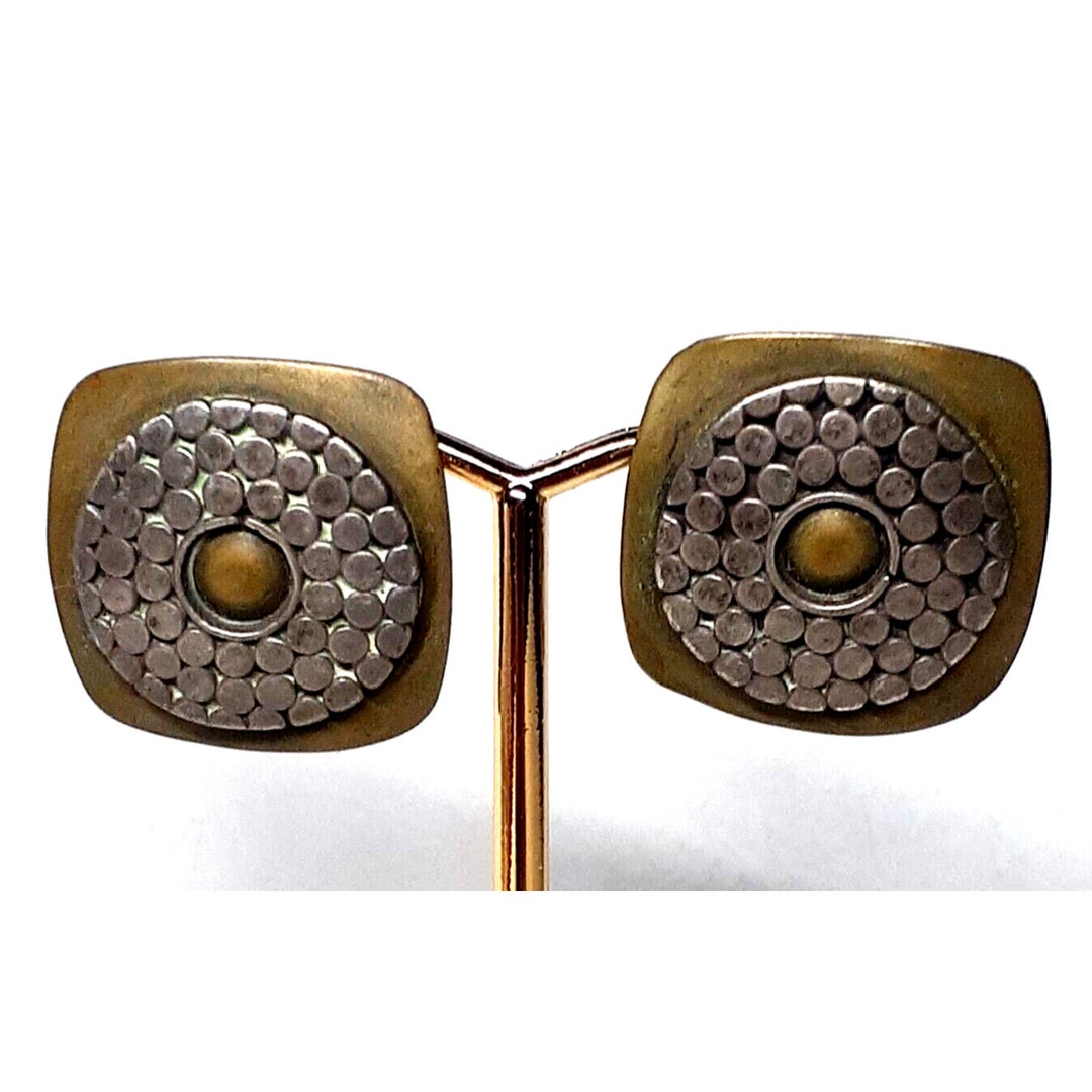 Marjorie Baer Earrings MBSF Signed Mixed Metal Modernist Hand Made ...