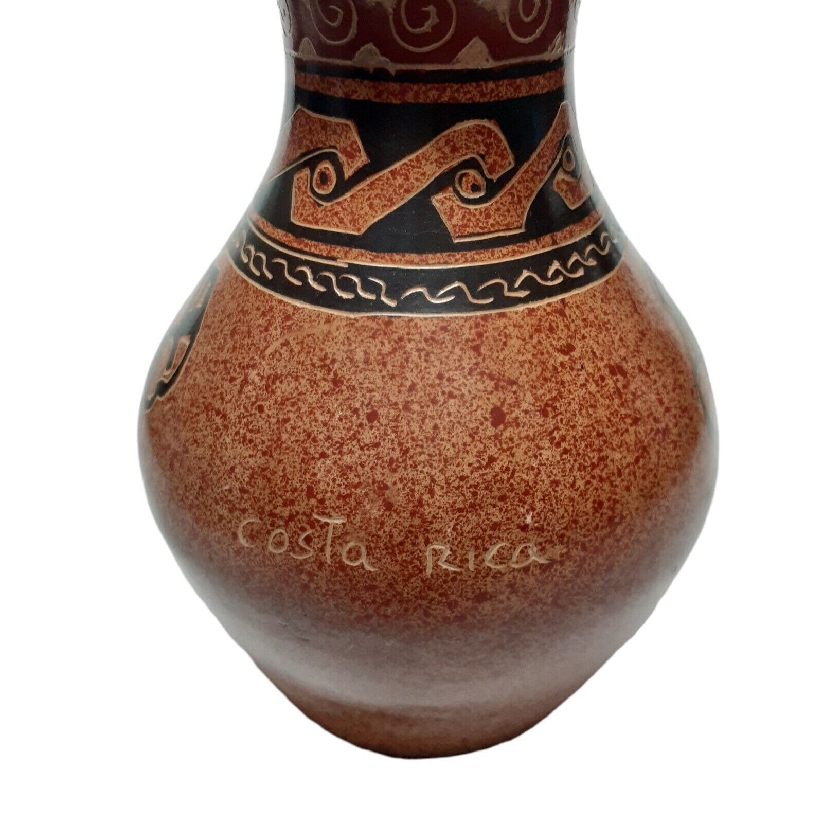 Atisan Costa Rican Pottery Signed Vase Hour Glass Speckled - Etsy