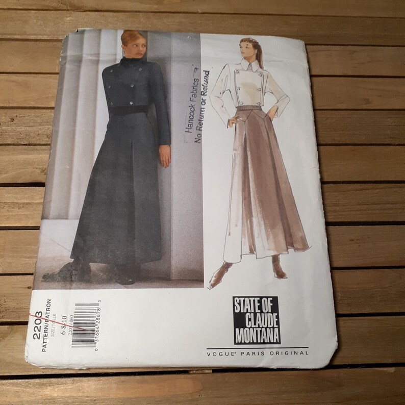 Vogue 2203 Claude Montana Sewing Pattern Jacket and Full Maxi Skirt ...