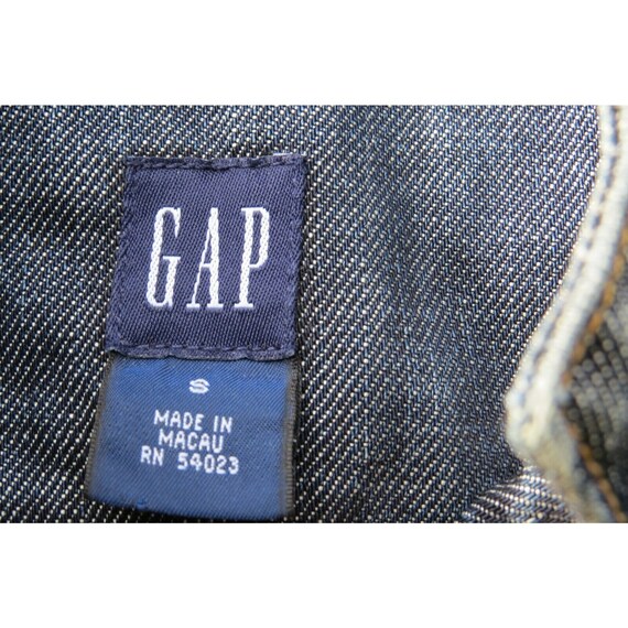 GAP Y2K Denim Trucker Jacket Blue Jean Wide Three Sna… - Gem