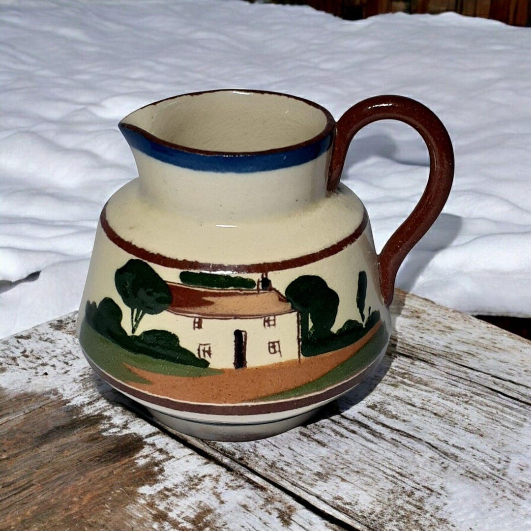 Antique Motto Ware Devon England Torquay Watcombe Pottery Pitcher ...
