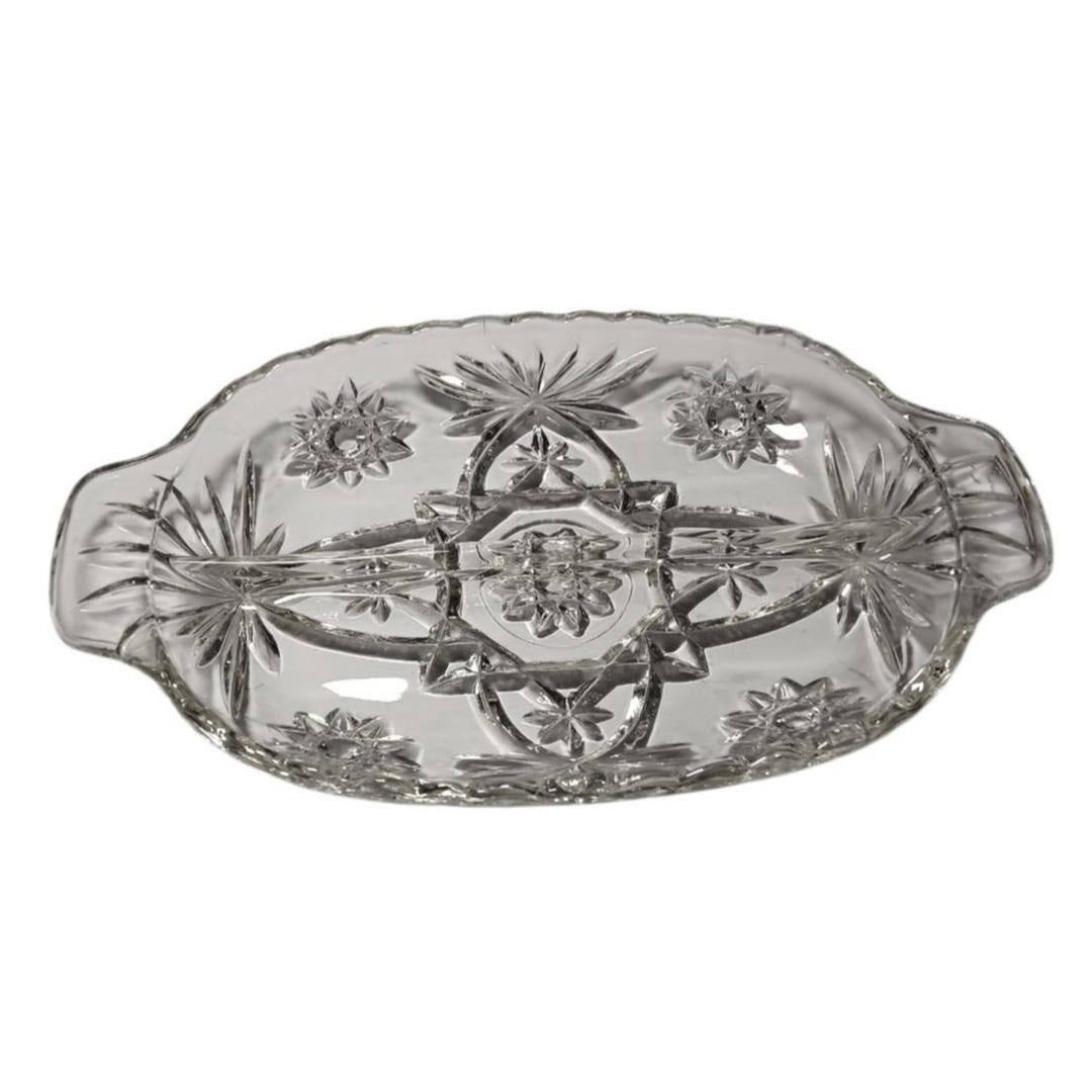 Anchor Hocking Star of David Divided Clear Cut Glass Relish Tray ...