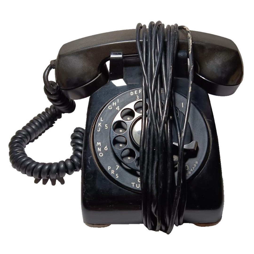 VTG 1950s 60s Black Rotary Dial Telephone Phone Bell Systems Western ...