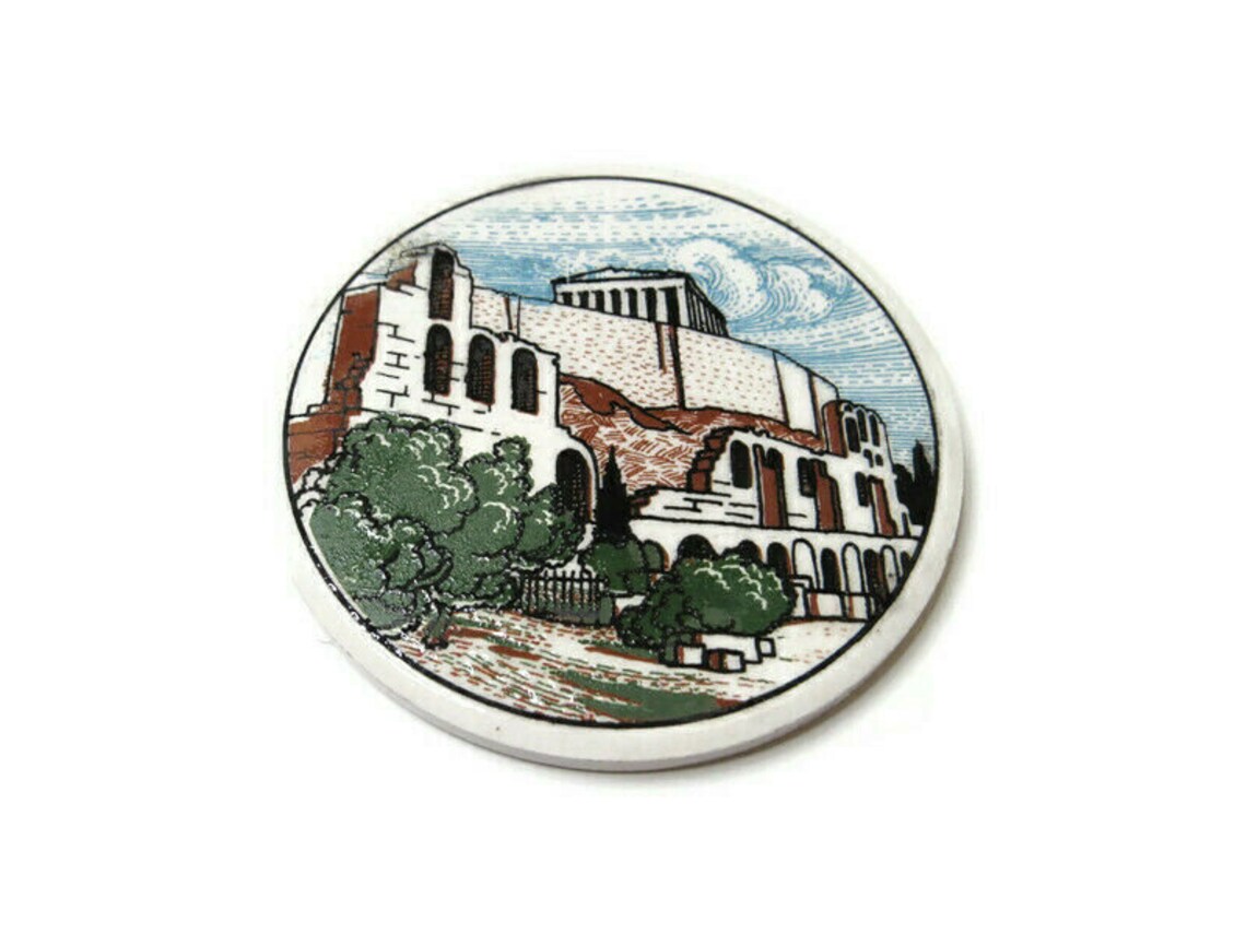 Greek Tile Coasters Souvenir Greece Parthenon Greek Ship Lot - Etsy
