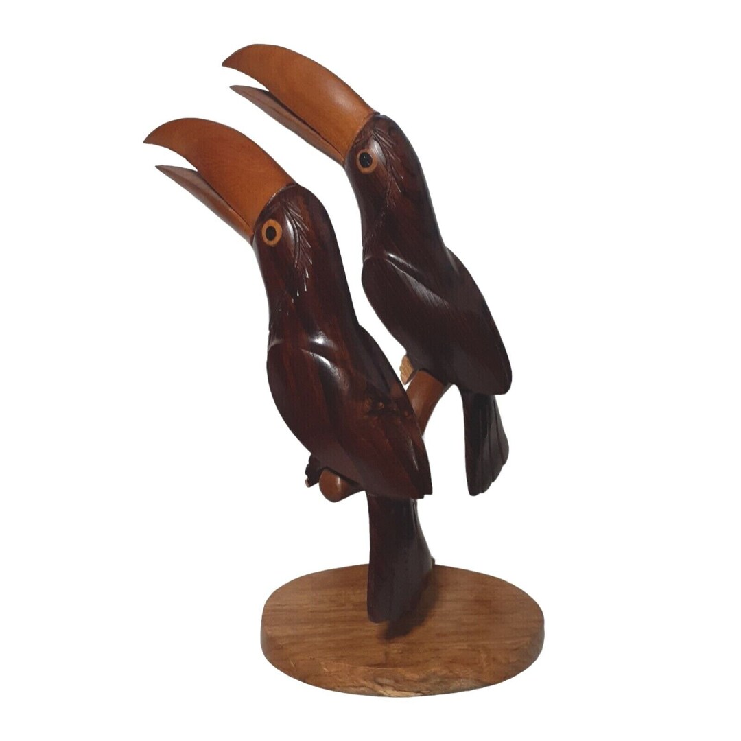 Tiki Toucan Birds Tree Branch Costa Rica Souvenir Tropical Hard Wood ...