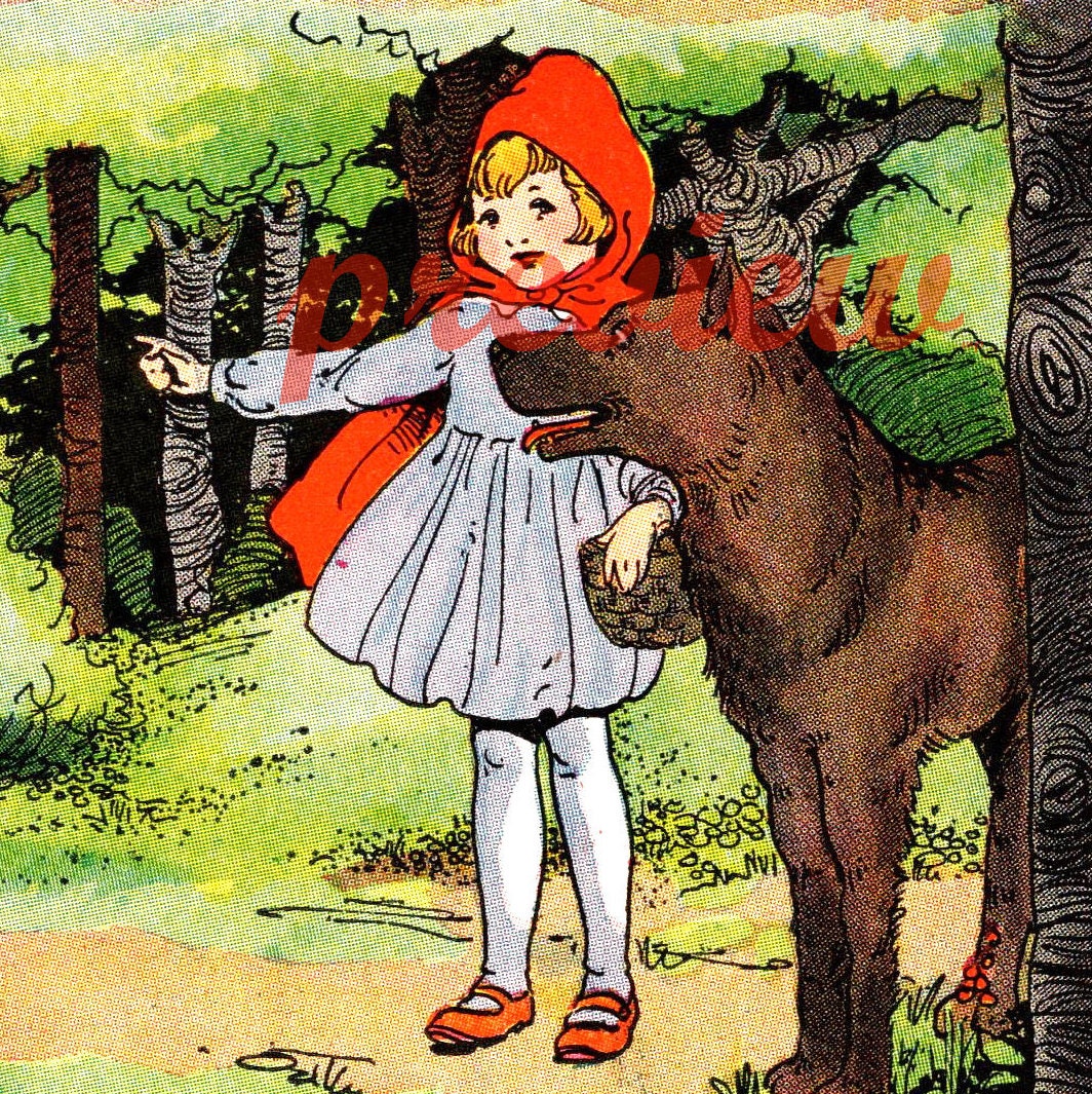 Printable/vintage Image/red Riding Hood Pack - Etsy