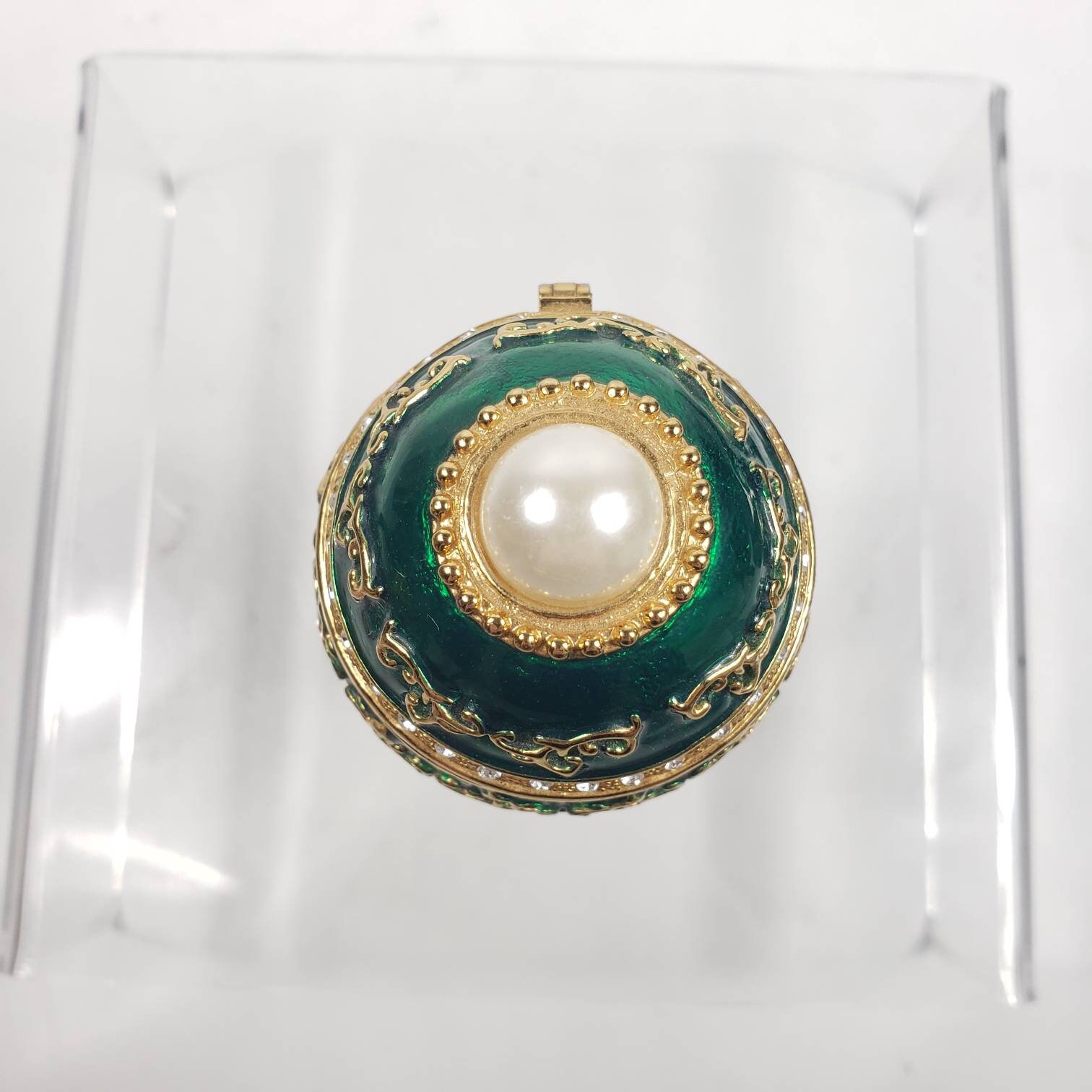 Emerald Green, Trinket Box, Enamel, Fabergé Style Egg,cloissone - Etsy
