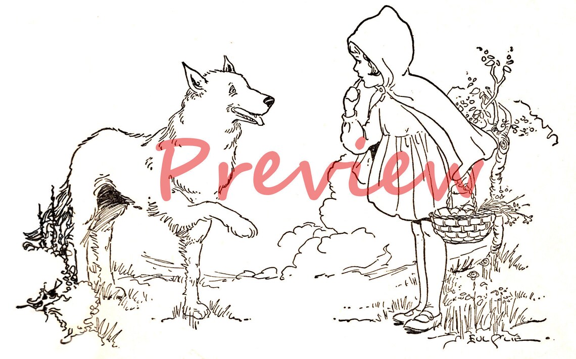Printable/vintage Image/red Riding Hood Pack - Etsy