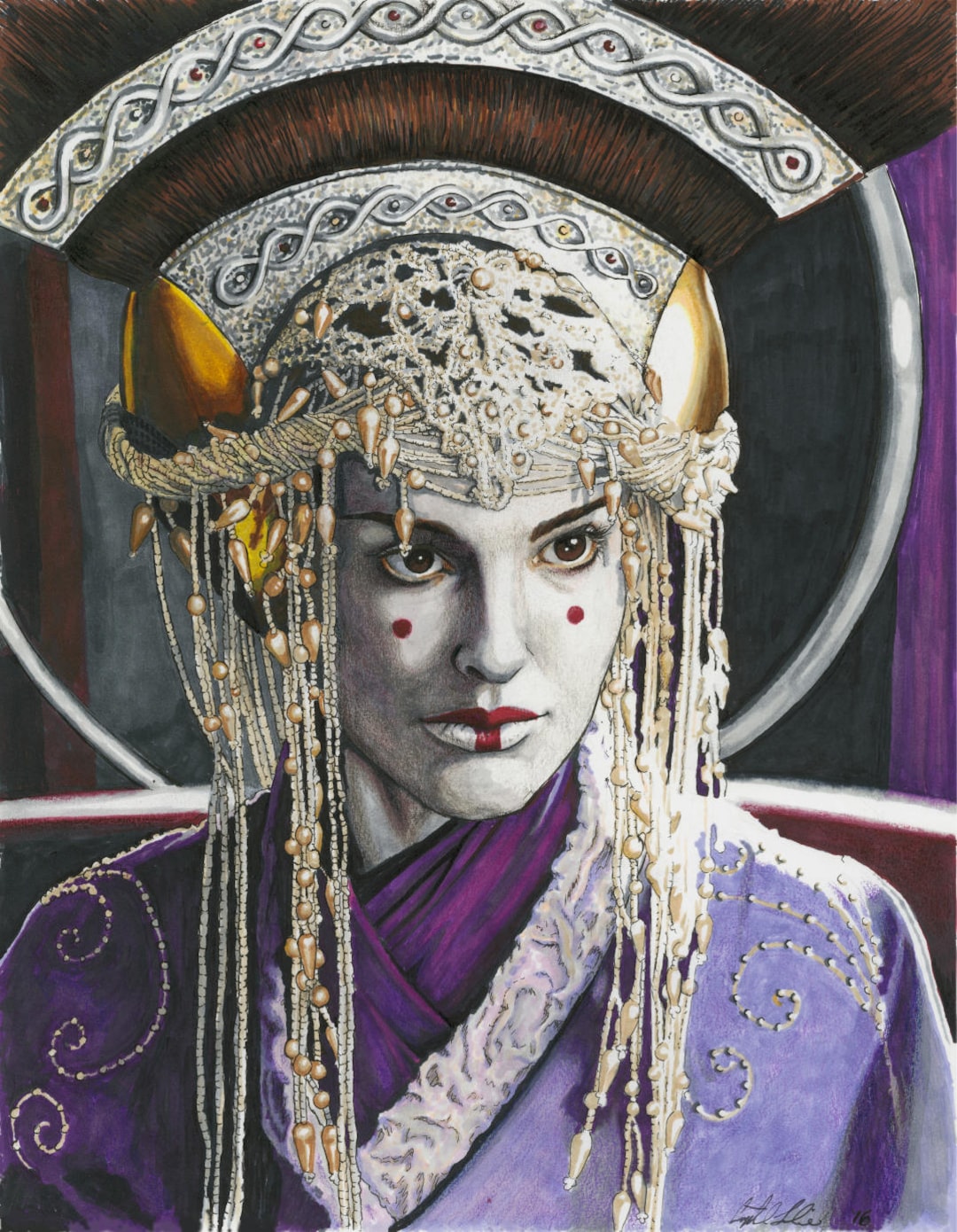 Art Print: Padme/queen Amadala/ Purple/ Padme Art/senator/clone Wars ...