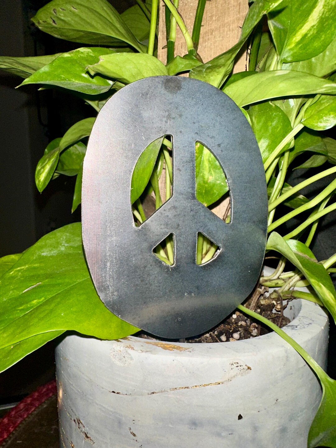 Peace Sign Garden Stake Plant Stake Decoration Metal Plant Accessory - Etsy