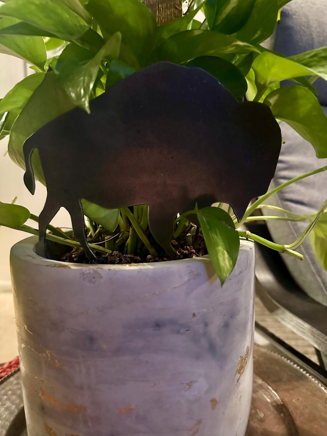 Buffalo Plant Stake Garden Stake Metal Decoration Plant Accessory - Etsy