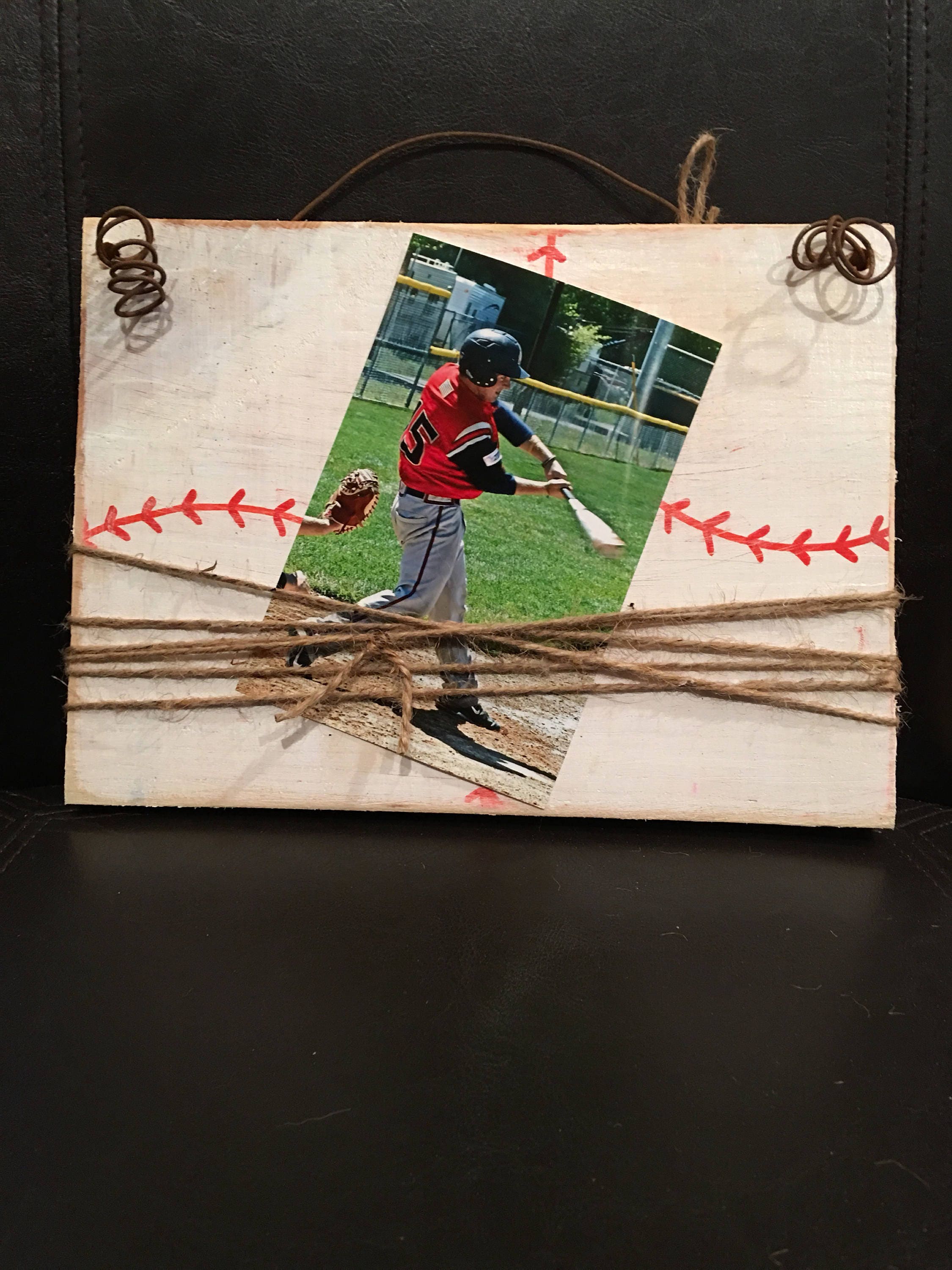 Baseball Photo/ Rustic Photo Frame/ Distressed Baseball Photo Block ...