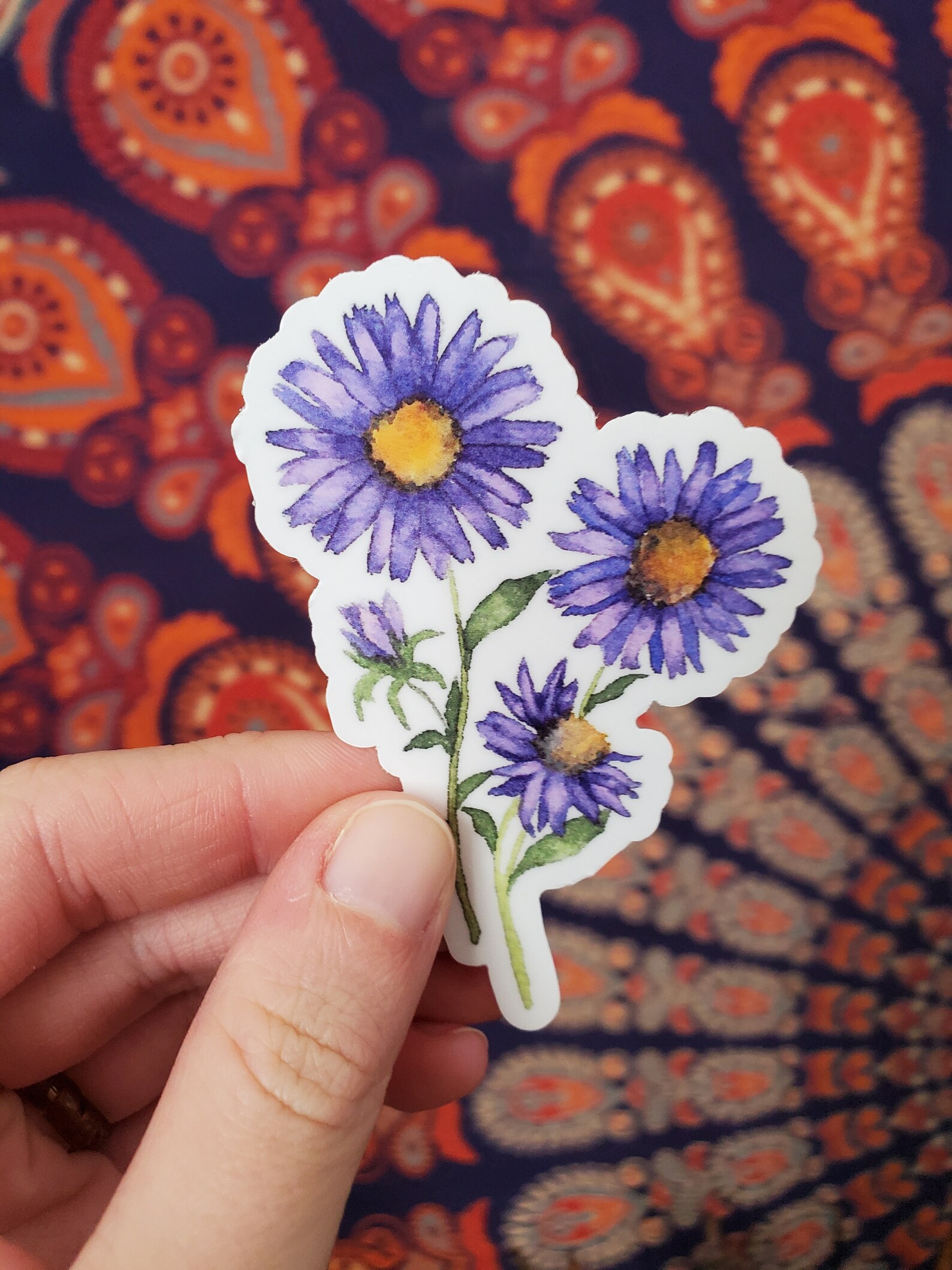 Aster Vinyl Sticker | Nature Stickers, Flower Vinyl Sticker, Botanical ...