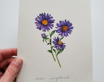Aster Flower Painting - Etsy