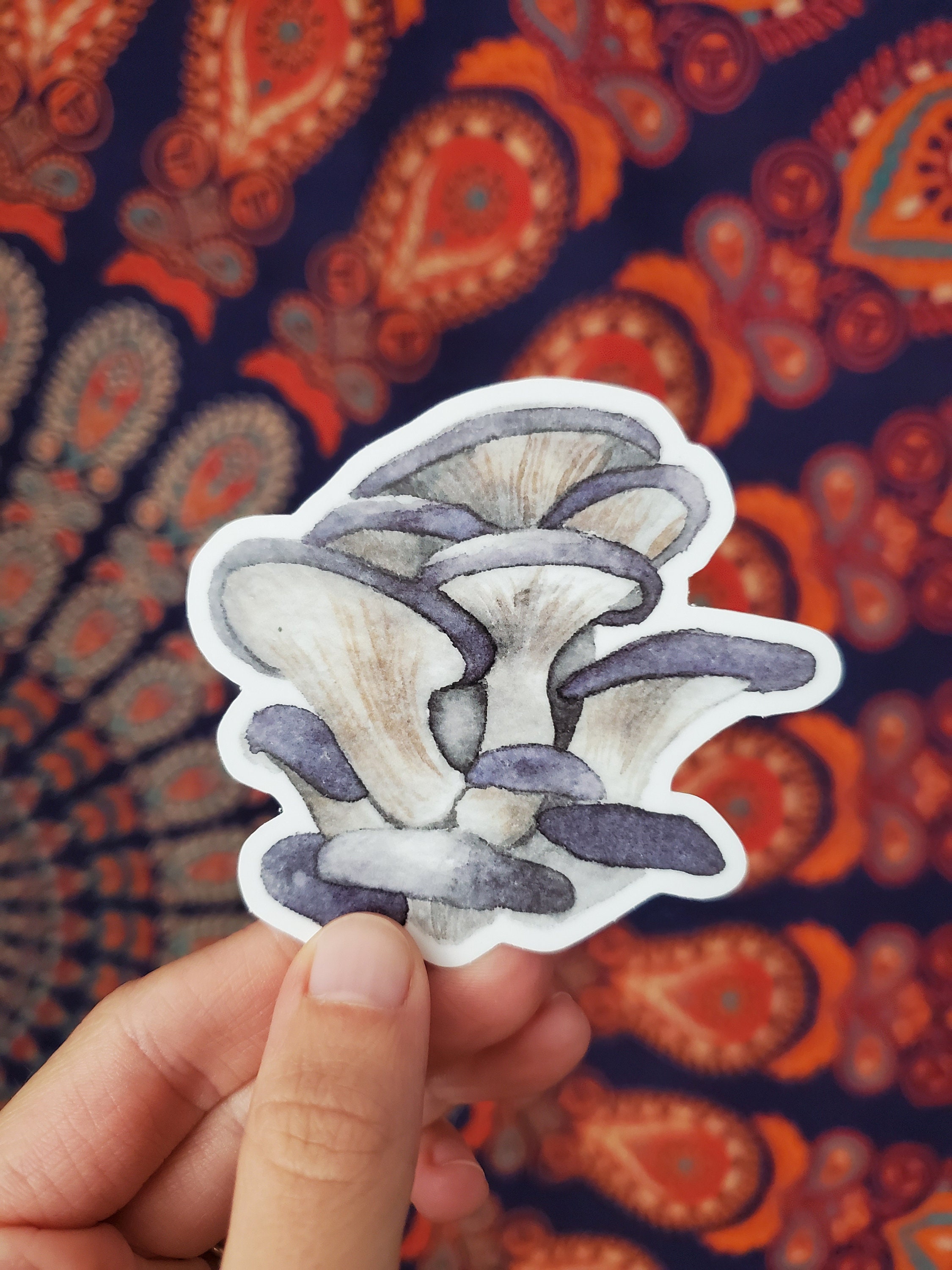 Grey Oyster Mushroom Vinyl Sticker Nature stickers, botanical stickers ...