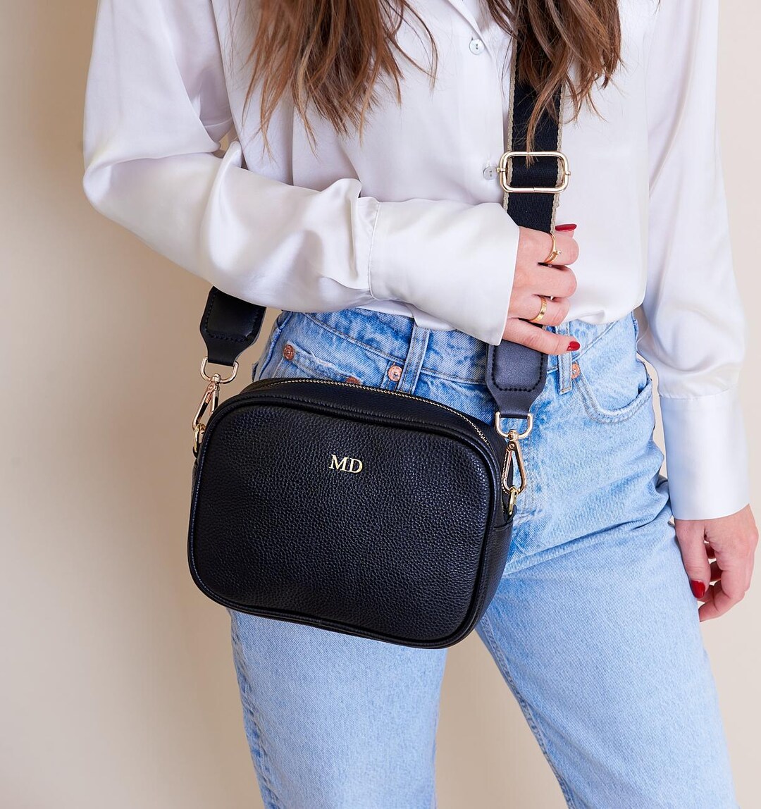 Leather Crossbody Bag Personalised - Detachable Straps - Etsy