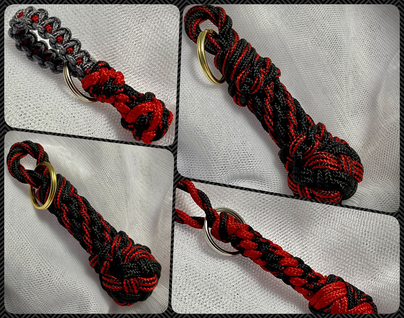 Nautical-inspired Paracord Key Fobs: the Cursed Pirate Black & Red ...
