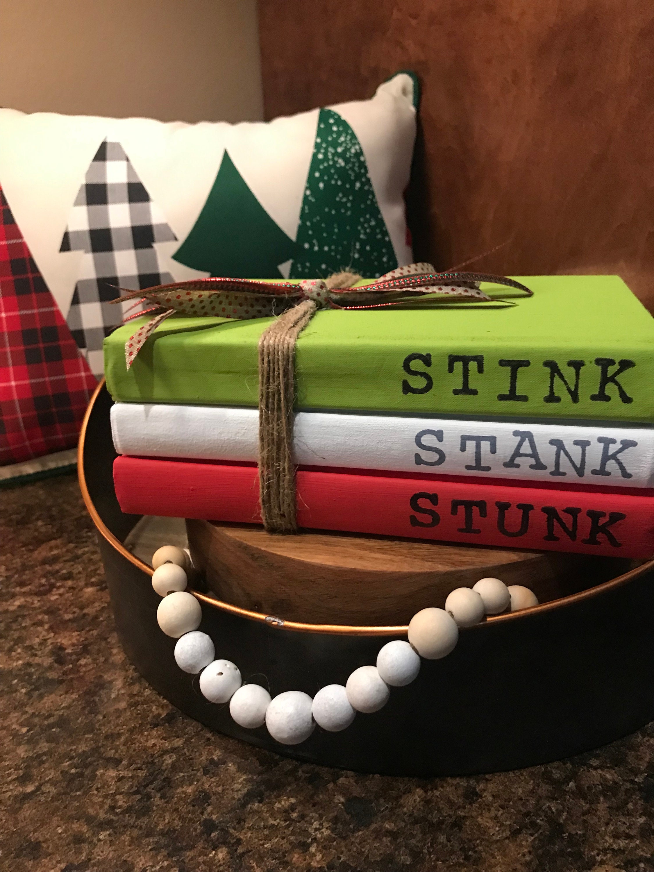 Grinch, Grinch Book Stack, Christmas, Christmas Decor, Book Stack ...
