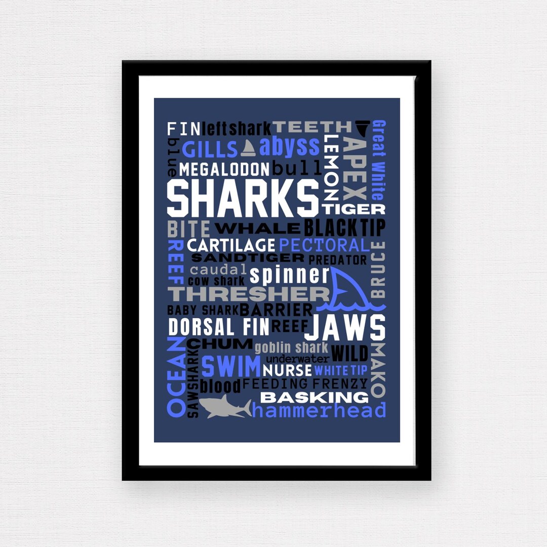 Shark Collage Print - | Jaws | Great White Shark | Hammerhead - Etsy
