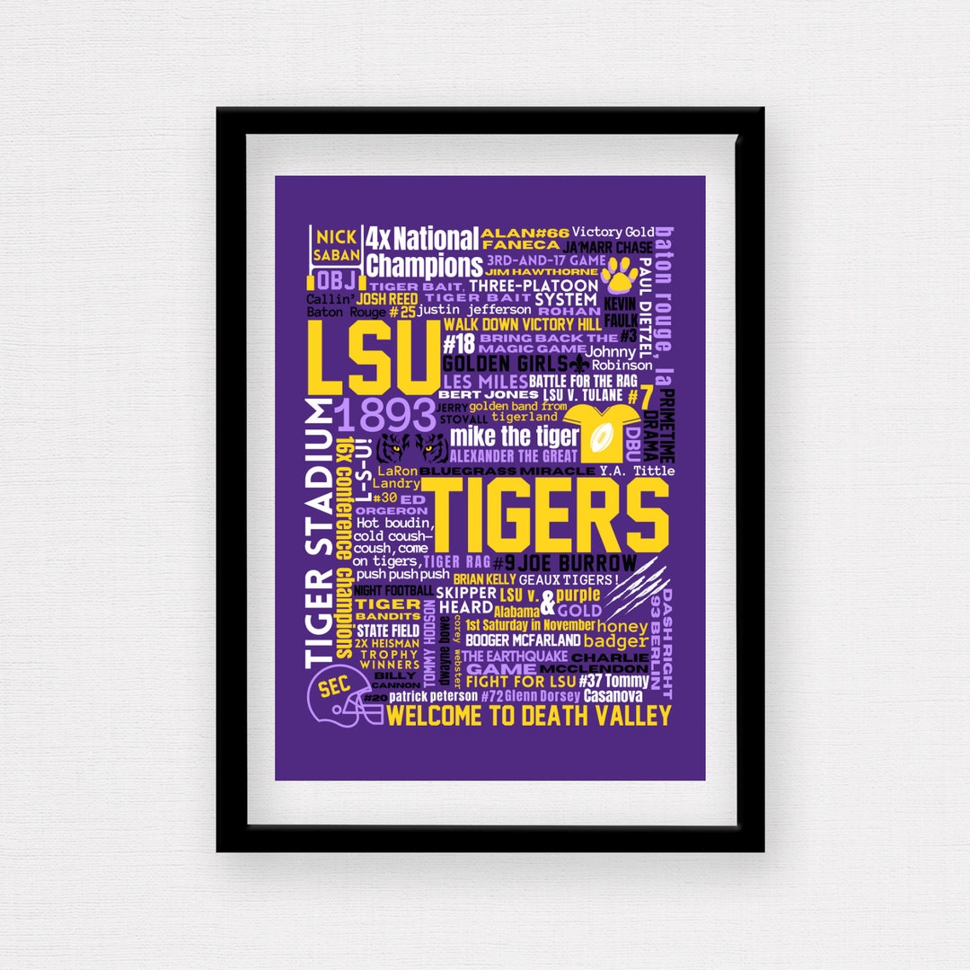 LSU (louisiana State University) Football (SEC) Team Collage Print - Etsy