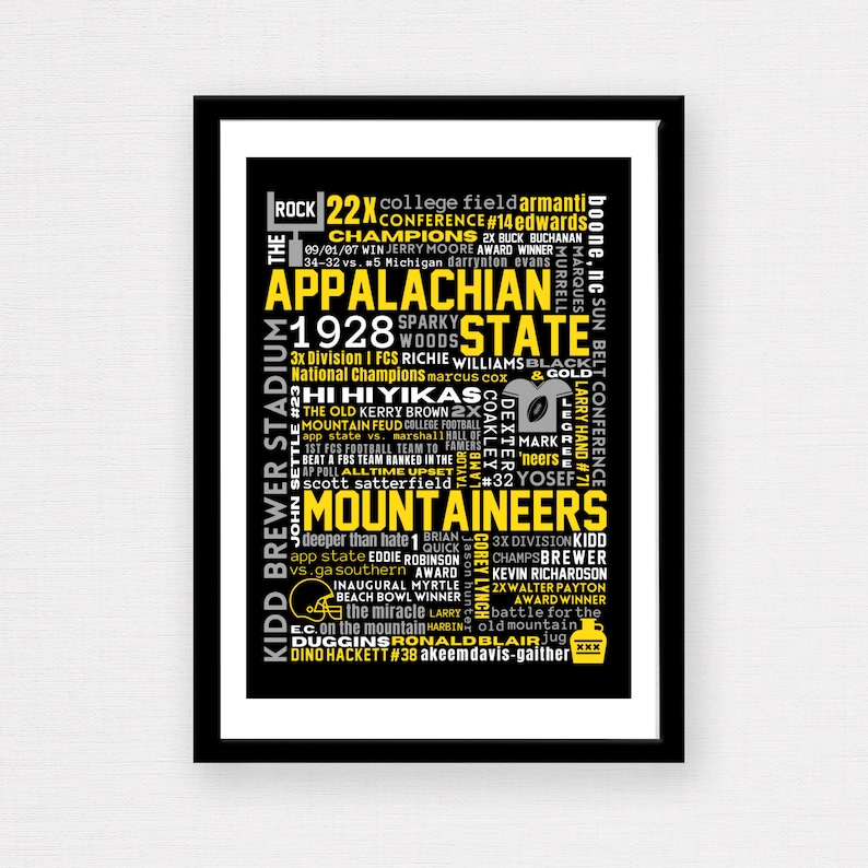 App State (appalachian State University) (sun Belt) Team Collage Print ...