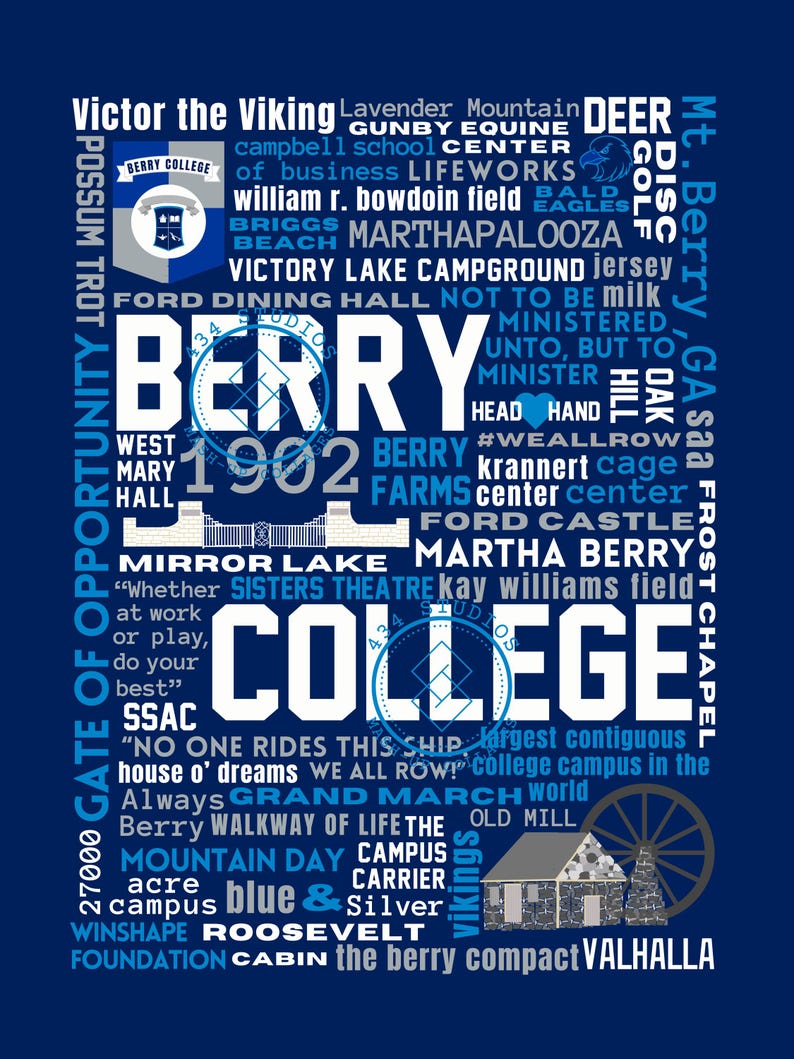 Berry College Campus / Buildings / Traditions Collage Print (rome ...