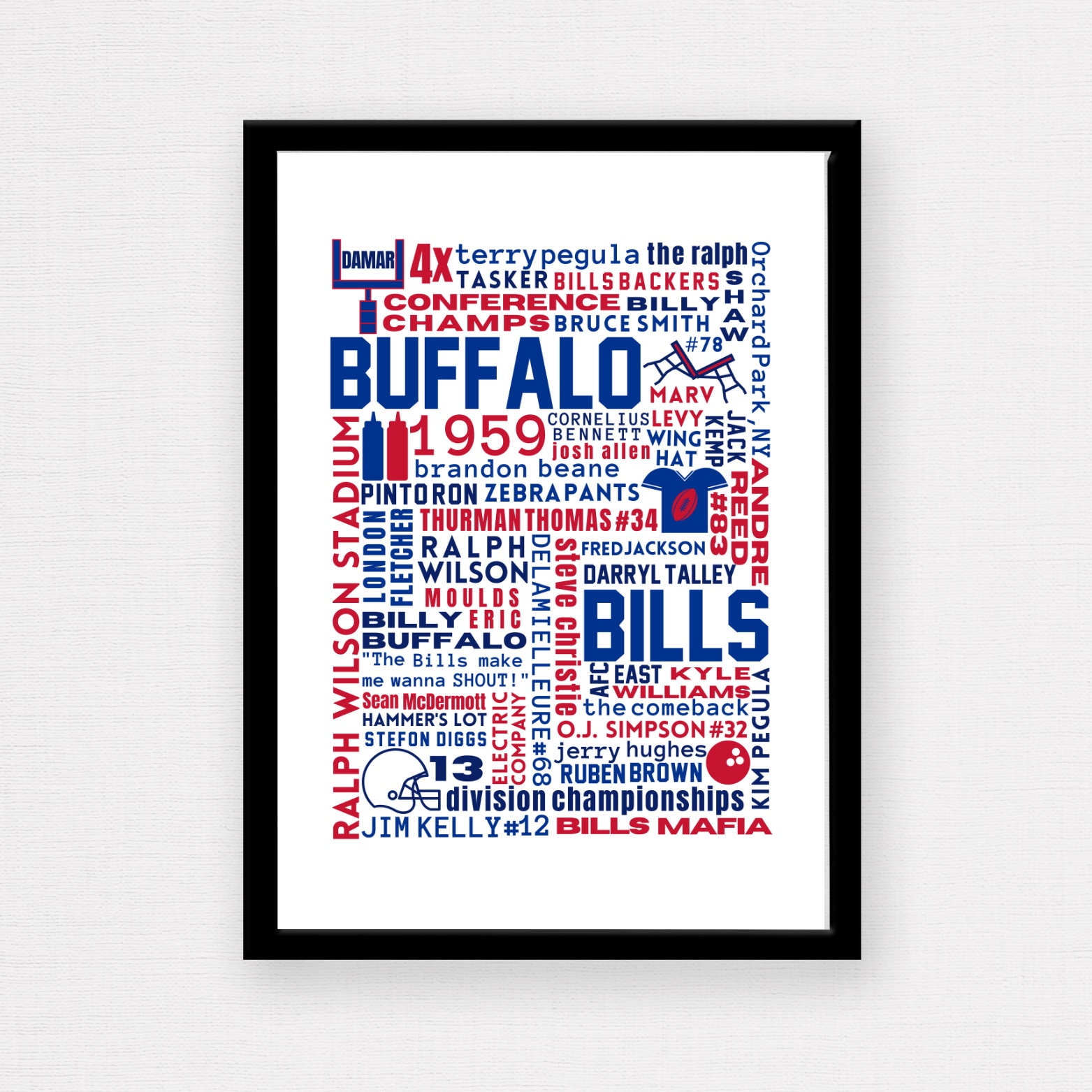 Buffalo Bills NFL Team Collage Print - Etsy
