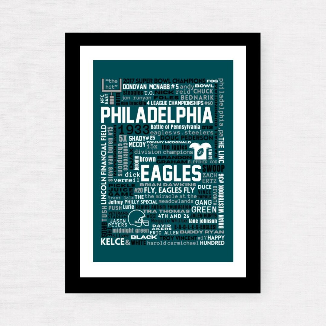 Philadelphia Eagles (NFL) Team Collage Print - Etsy