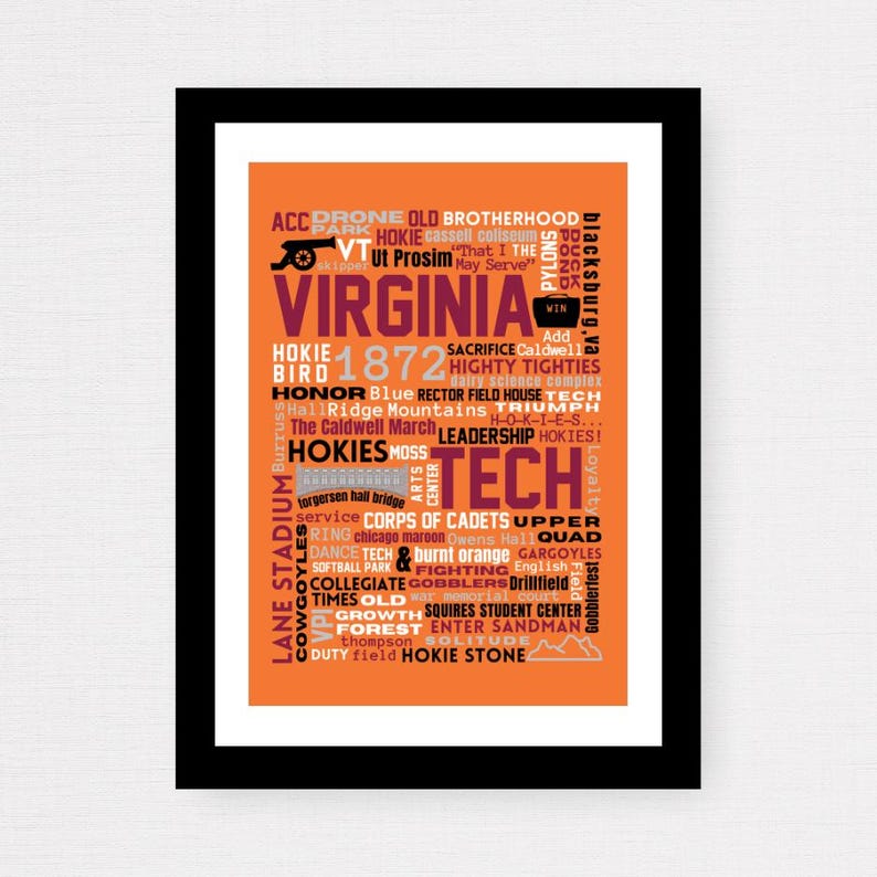 Virginia Tech (ACC) Campus / Buildings / Traditions Collage Print ...