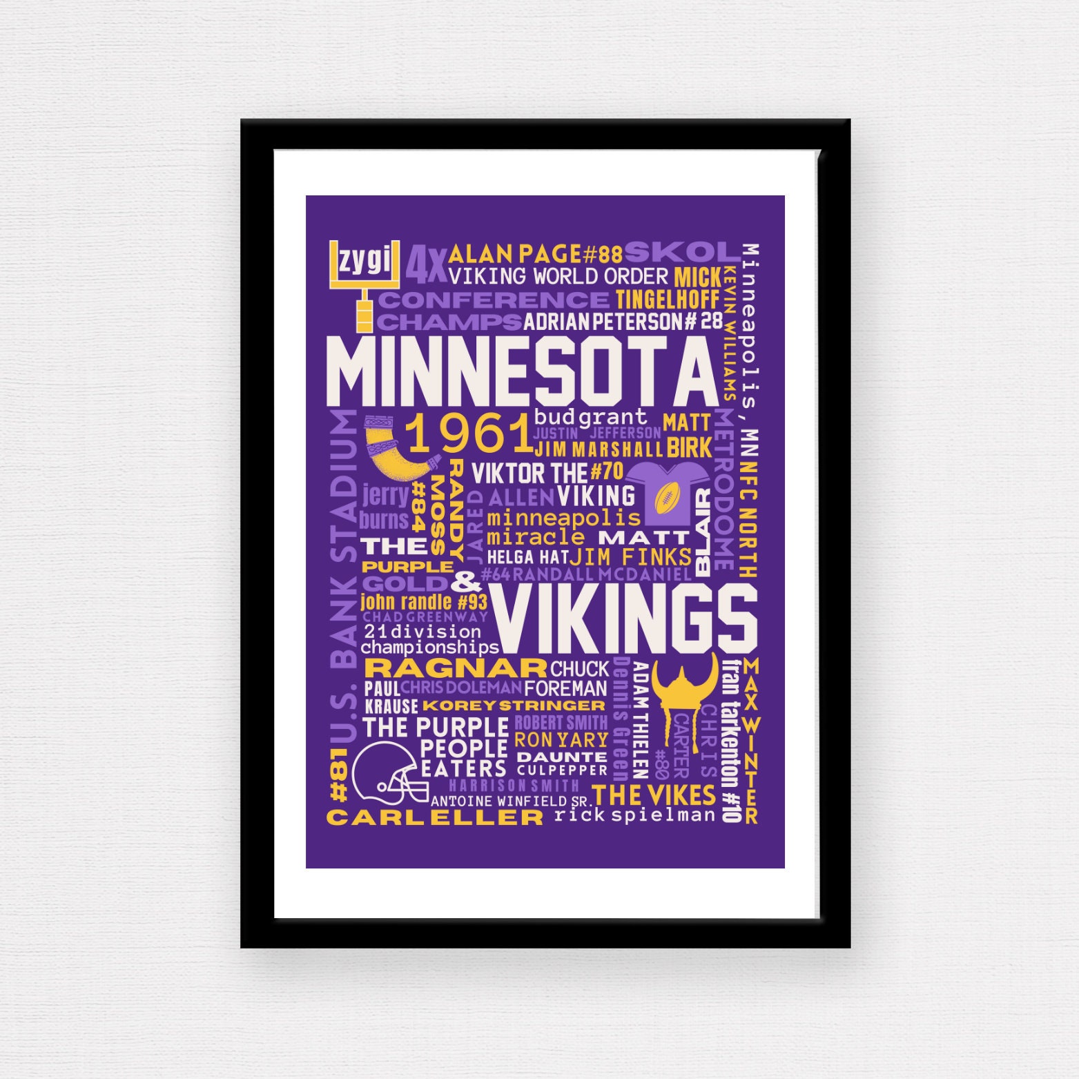 Minnesota Vikings NFL Team Collage Print - Etsy