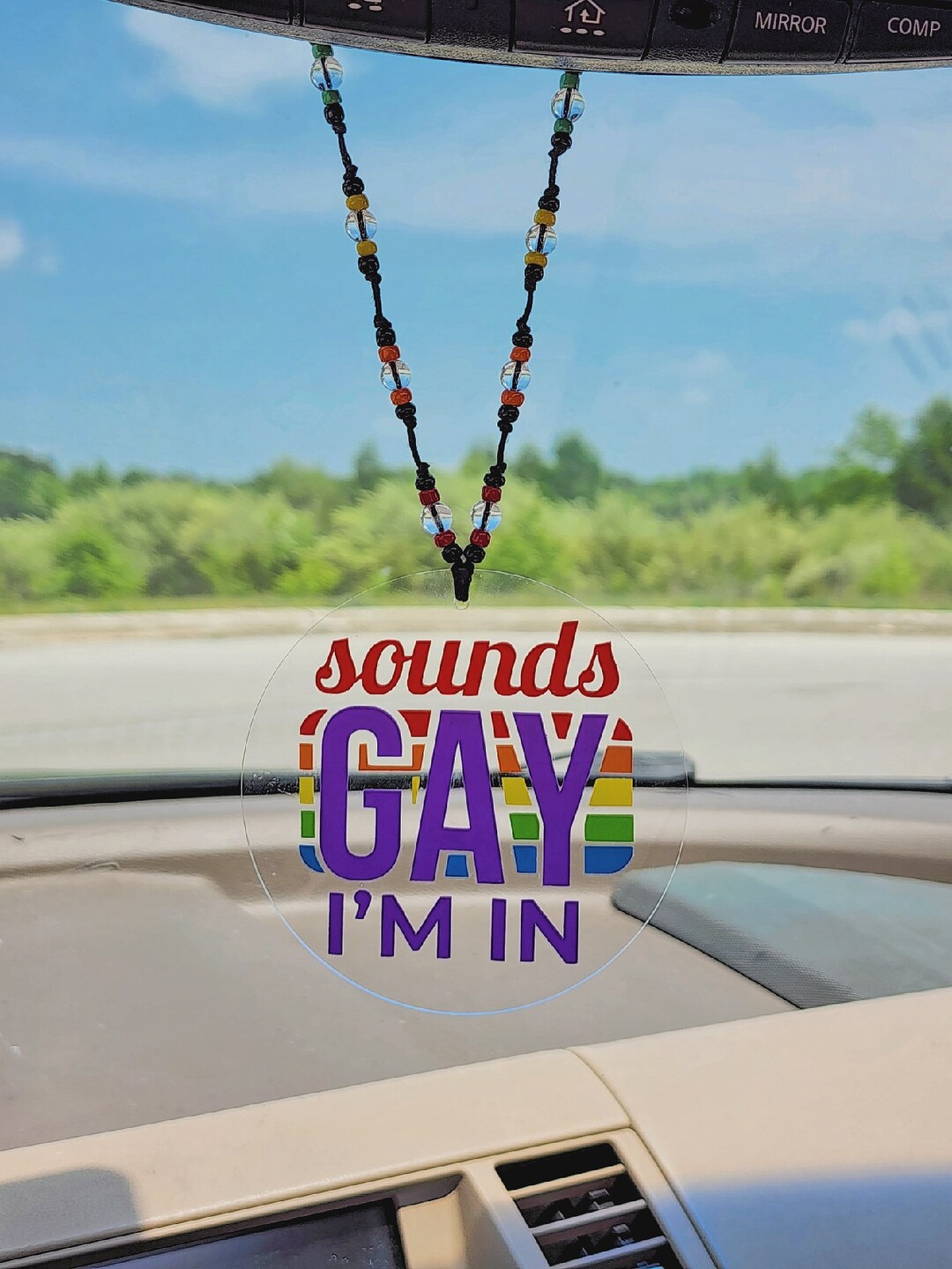 Lgbtq+ Pride Rear View Mirror Necklace Car Accessory - Etsy