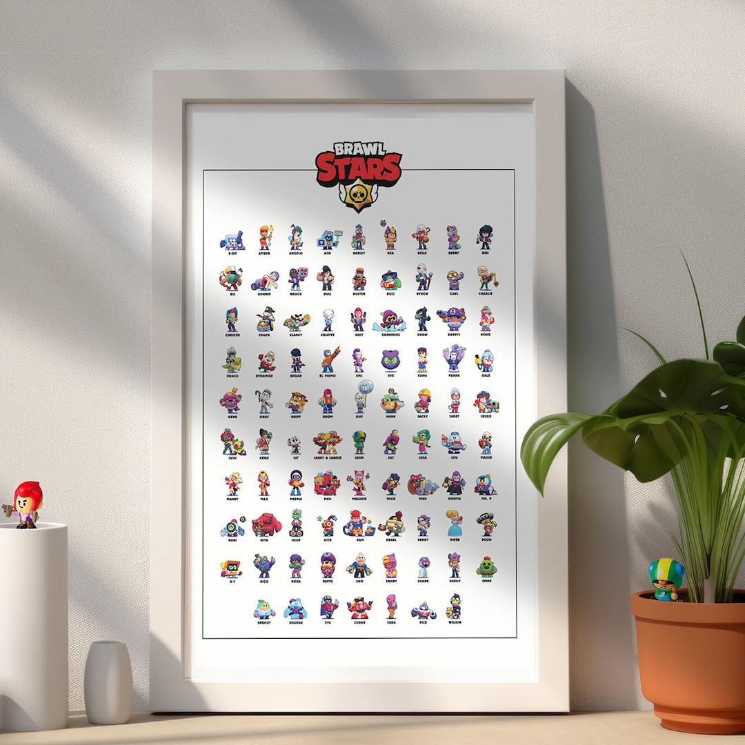 Brawl Stars Poster: All Brawlers With New Ollie Game Character, Video ...