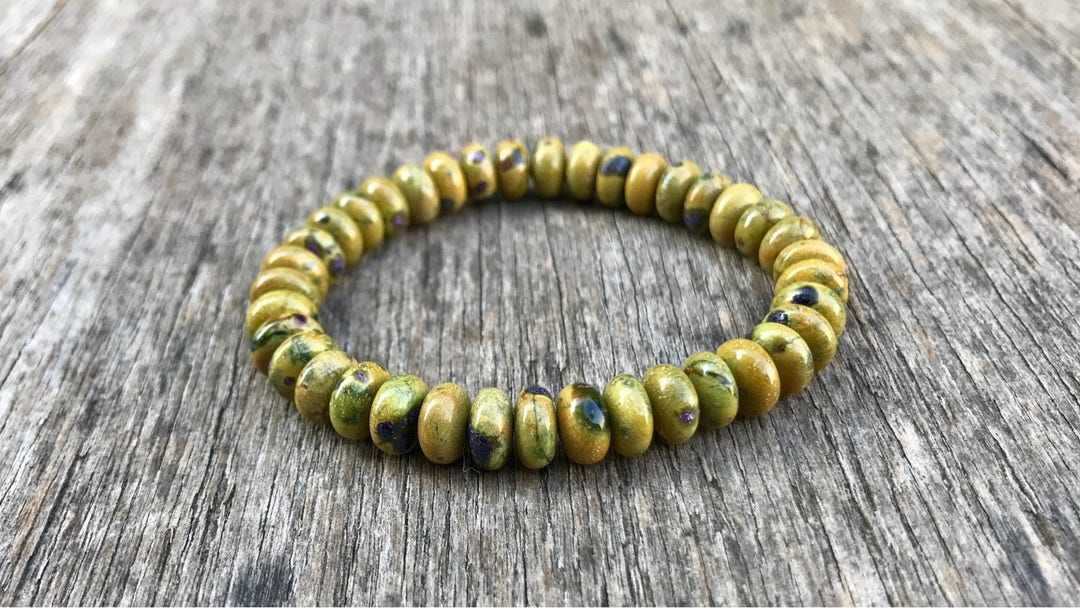 Atlantisite Rondelle Bracelet 8mm Atlantisite Beaded Gemstone Bracelet ...