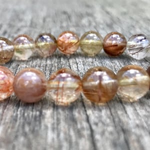 Brown Rutile Quartz Bracelet Handmade 8mm Brown Rutilated - Etsy
