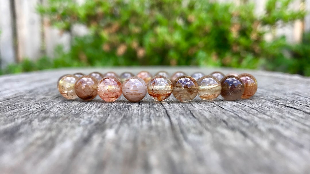 Brown Rutile Quartz Bracelet Handmade 8mm Brown Rutilated - Etsy