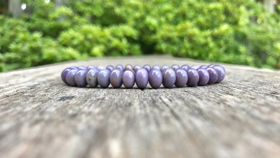 Burro Creek Agate Rondelle Pulsera 8mm Púrpura Calcedonia Pulsera de ...