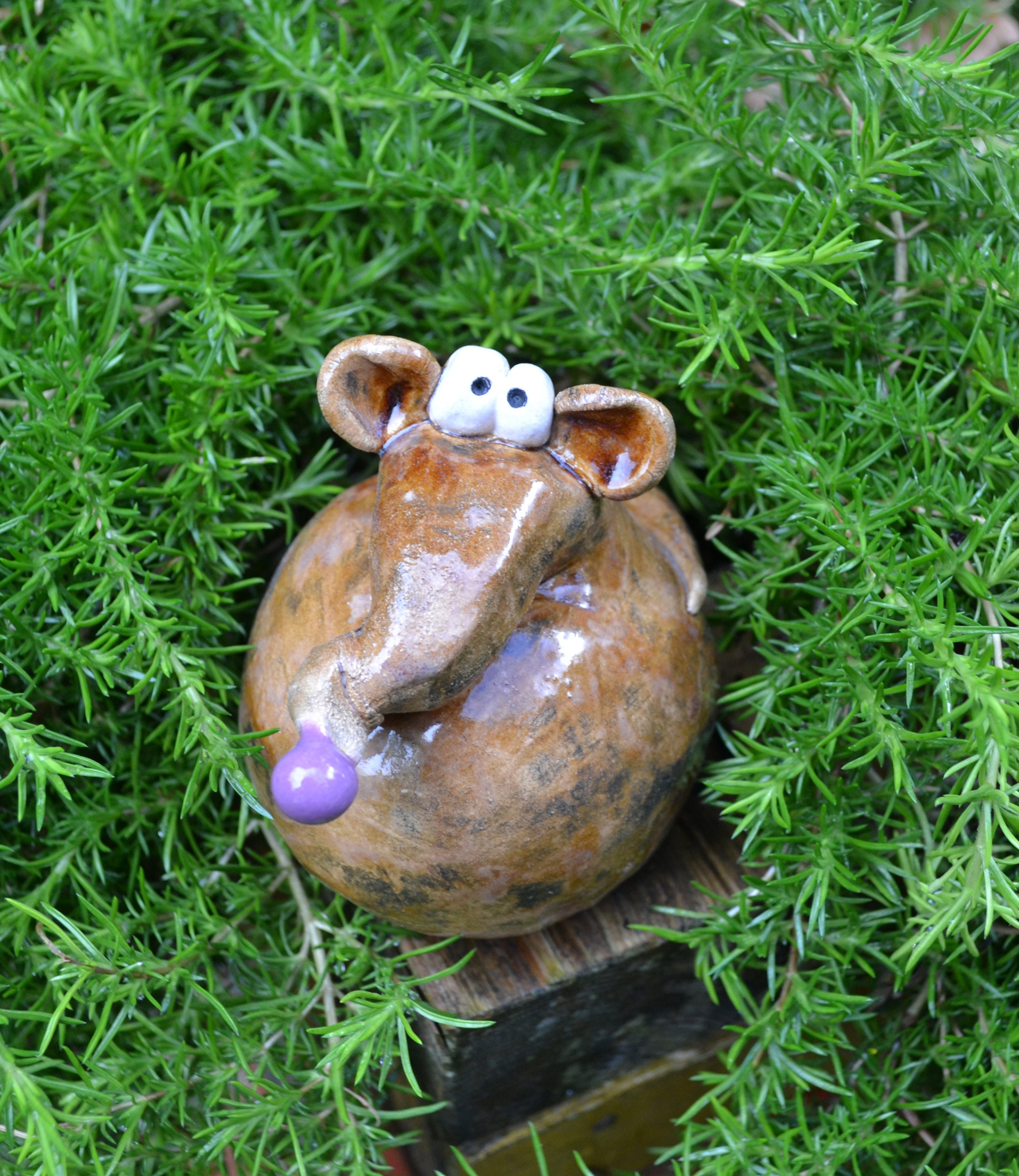 Ceramic Garden Decoration Cute Mouse Paisley