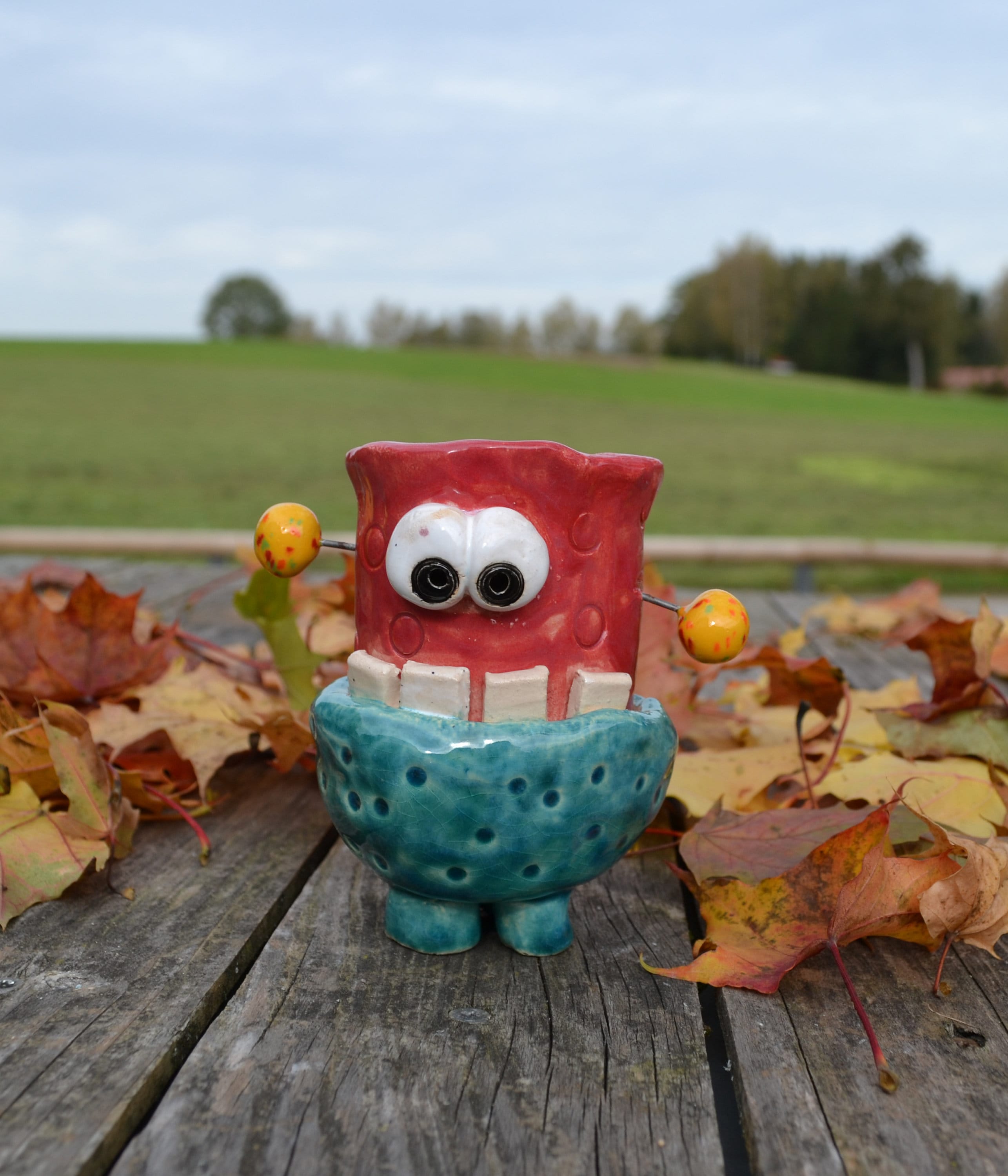 Ceramic Pen Holder Monster Leonard